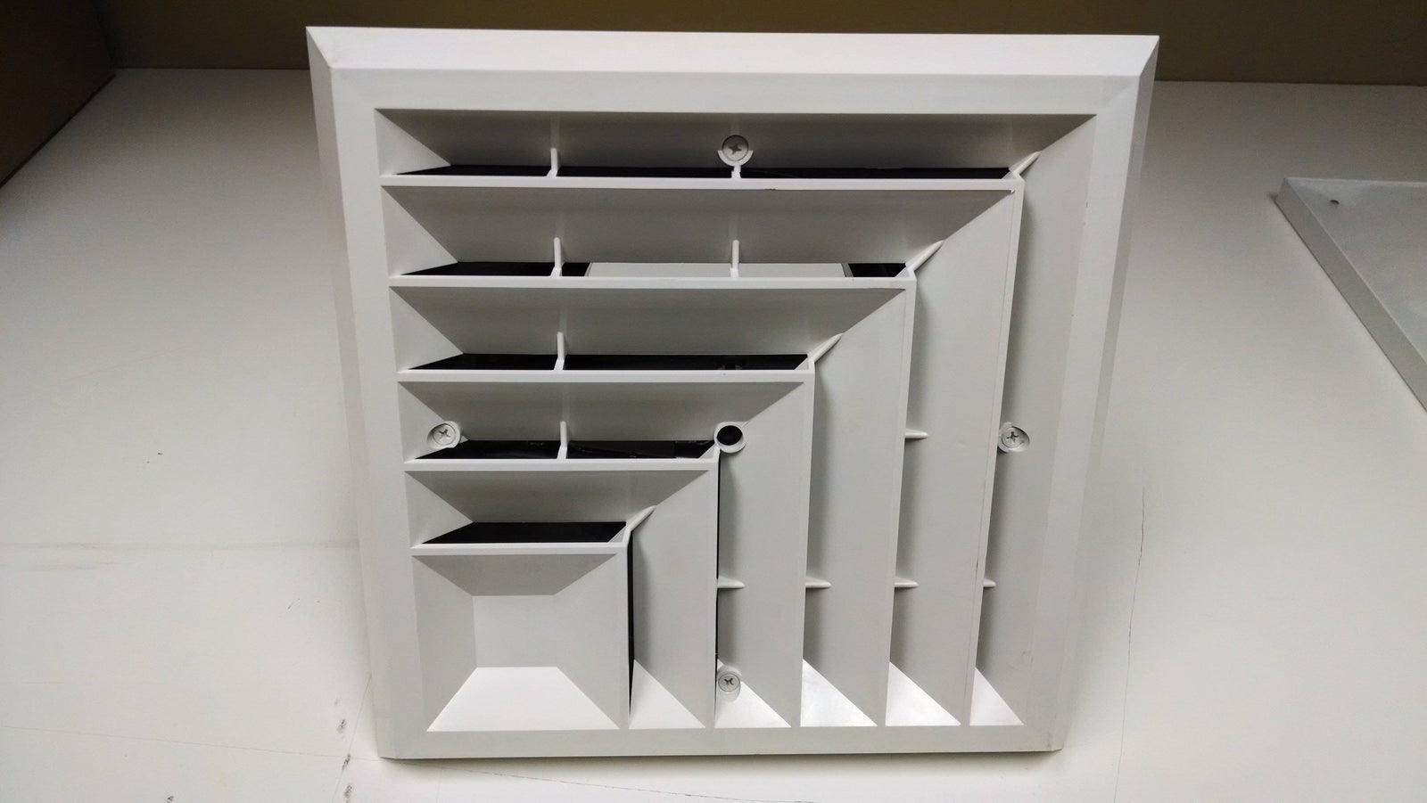 1'x1' White Plastic 2-way grille*damper*box, MV2, #81912 actual OD 11. ...