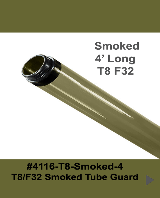 4' smoked Tube Guard for T8-F32 Bulb. (4116-T8-smoked-4) – 1800ceiling