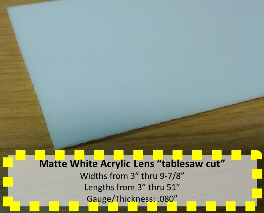 Matte White Acrylic Light Lens 3" thru 9.875" – 1800ceiling