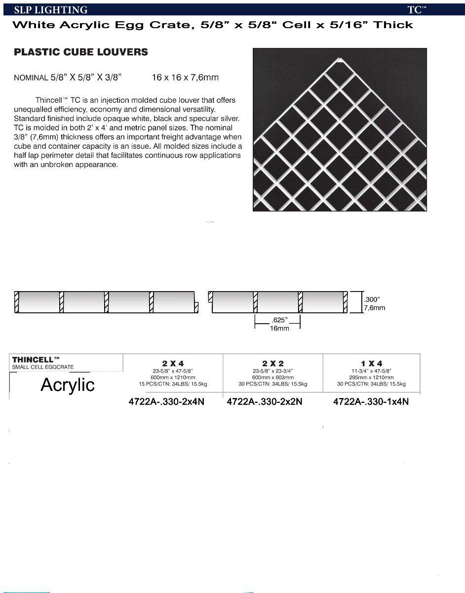 White Acrylic Egg Crate Louvers – 1800ceiling